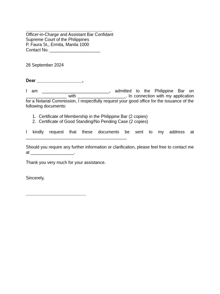 Letter Request (OBC) | PDF