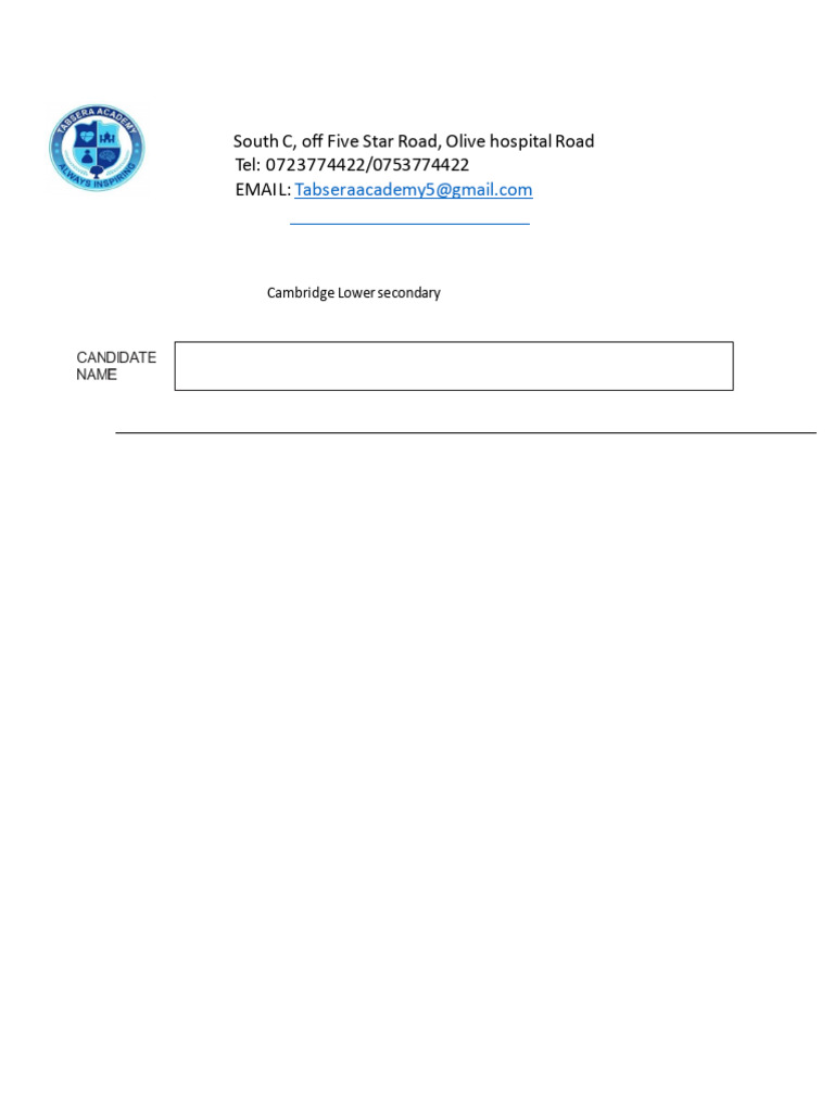 Year 8 Cambridge Science Exam | PDF | Applied And Interdisciplinary ...