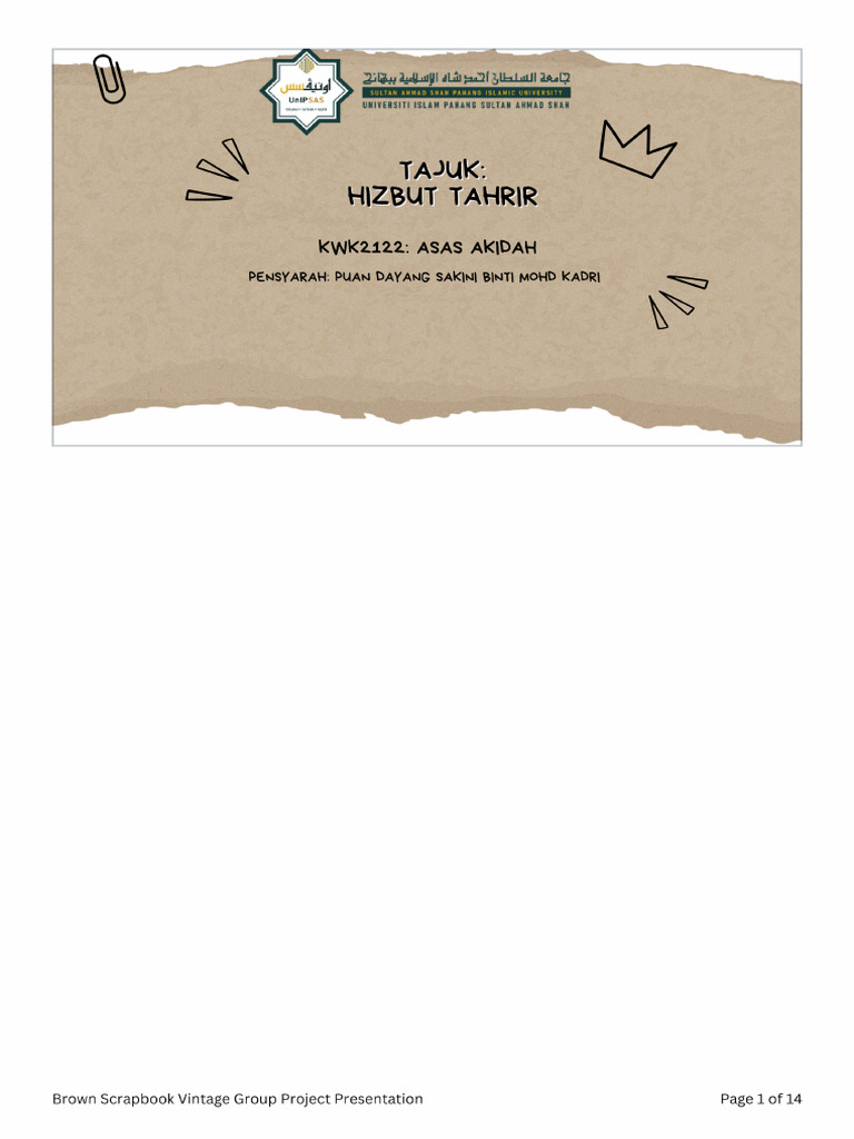 Brown Scrapbook Vintage Group Project Presentation | PDF