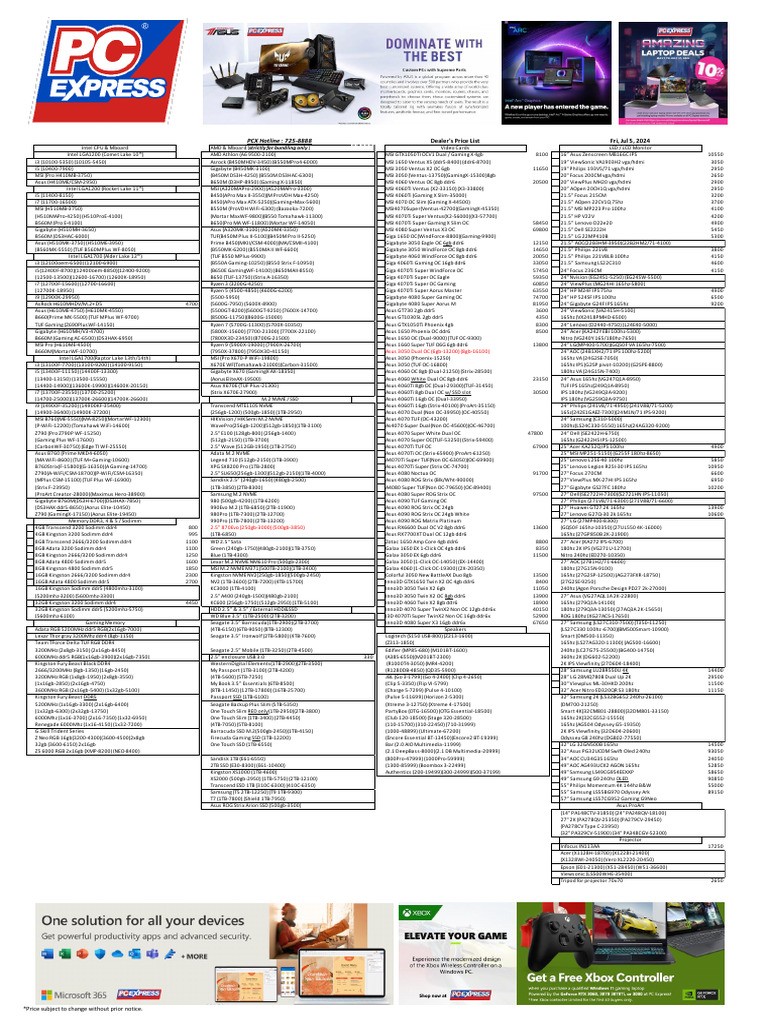 PC Express Dealers Pricelist | PDF | Computer Hardware | Computing