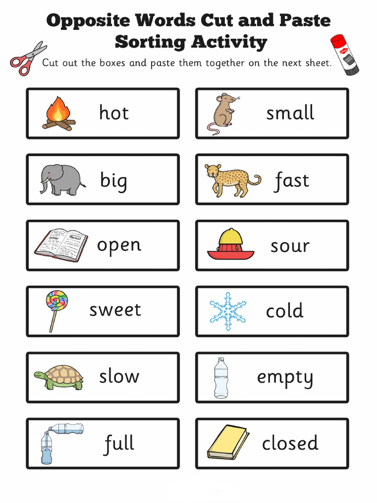 2.1.9 Opposite-Words-Cut-and-Paste-Sorting-Activity | PDF