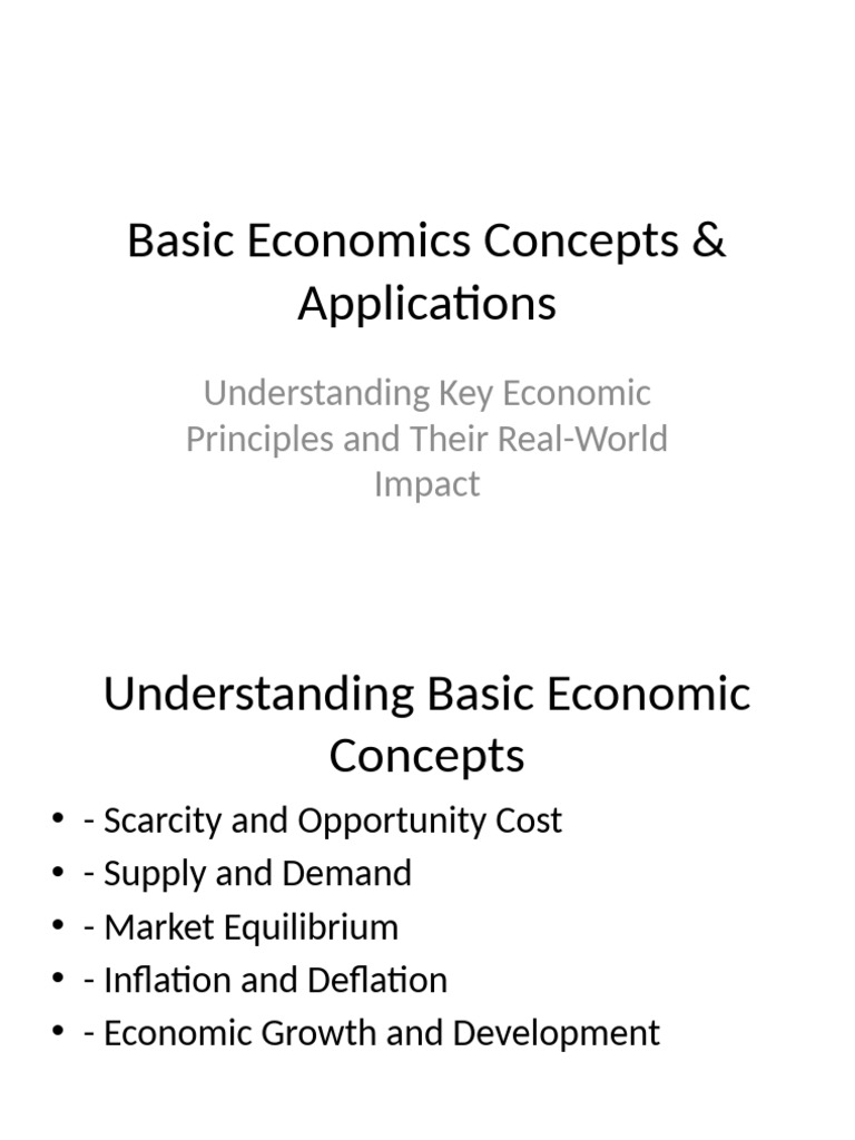 Basic Economics Concepts | PDF