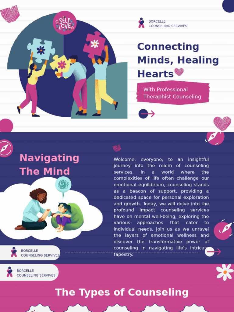 Pink and Purple Playful Cute Hand Drawn Illustrative Counseling Service ...
