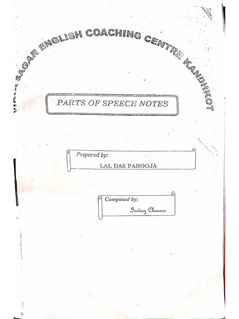 Parts of Speech PDF Notes-1 | PDF