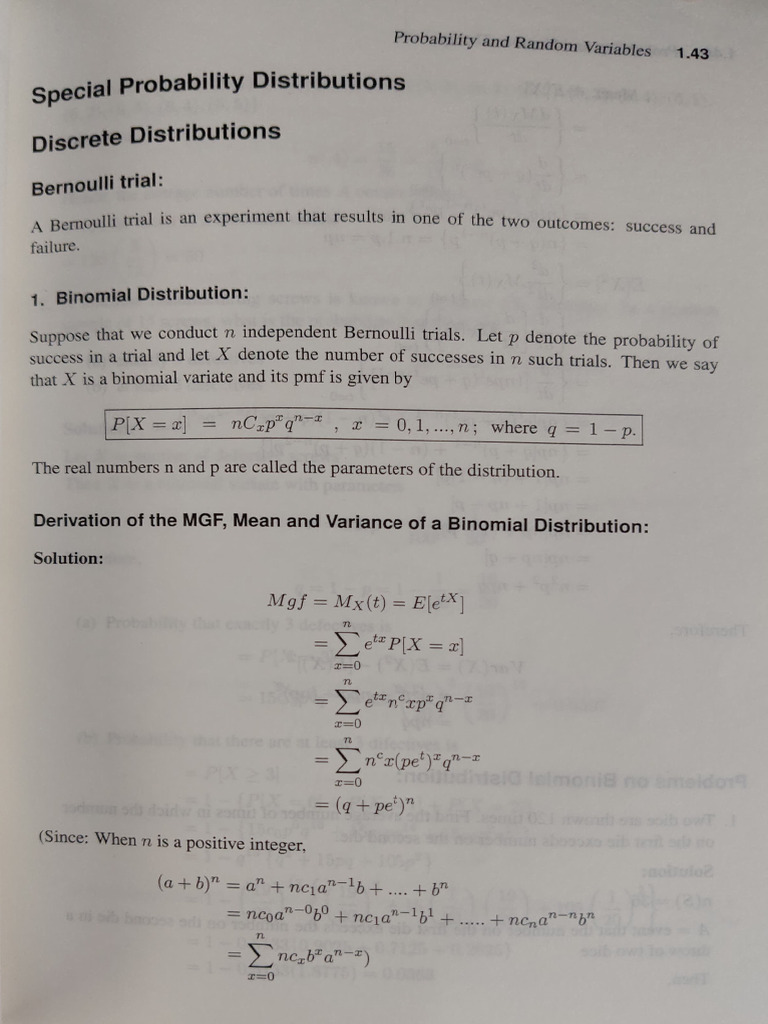 PNT Unit-1 Part-2 | PDF | Probability Distribution | Mathematics