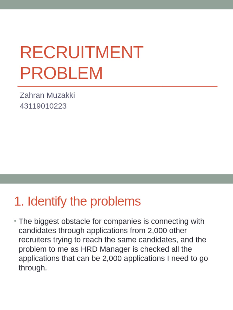 Recruitment problem PPT | PDF