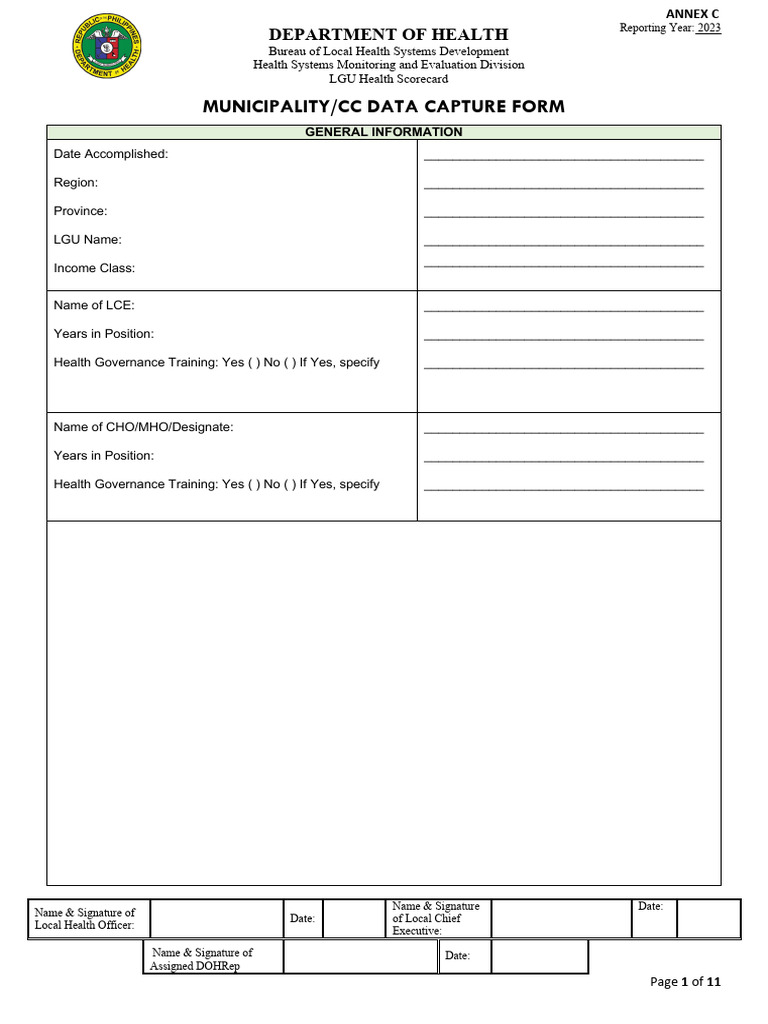 LGU Health Scorecard 2023 Form | PDF | Electronic Health Record ...