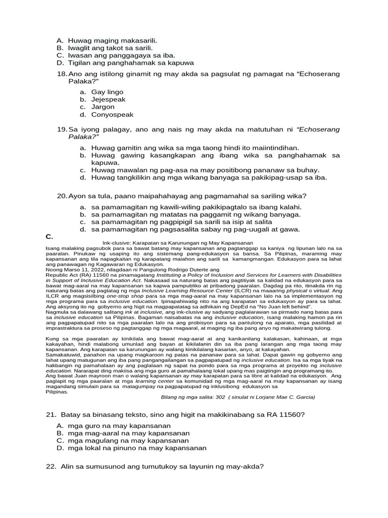 Huwag Maging Makasarili | PDF