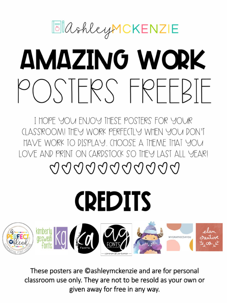 Amazing Work Posters Freebie | PDF