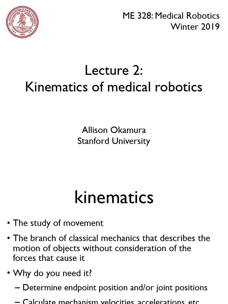 lecture2-kinematics | PDF | Kinematics | Matrix (Mathematics)