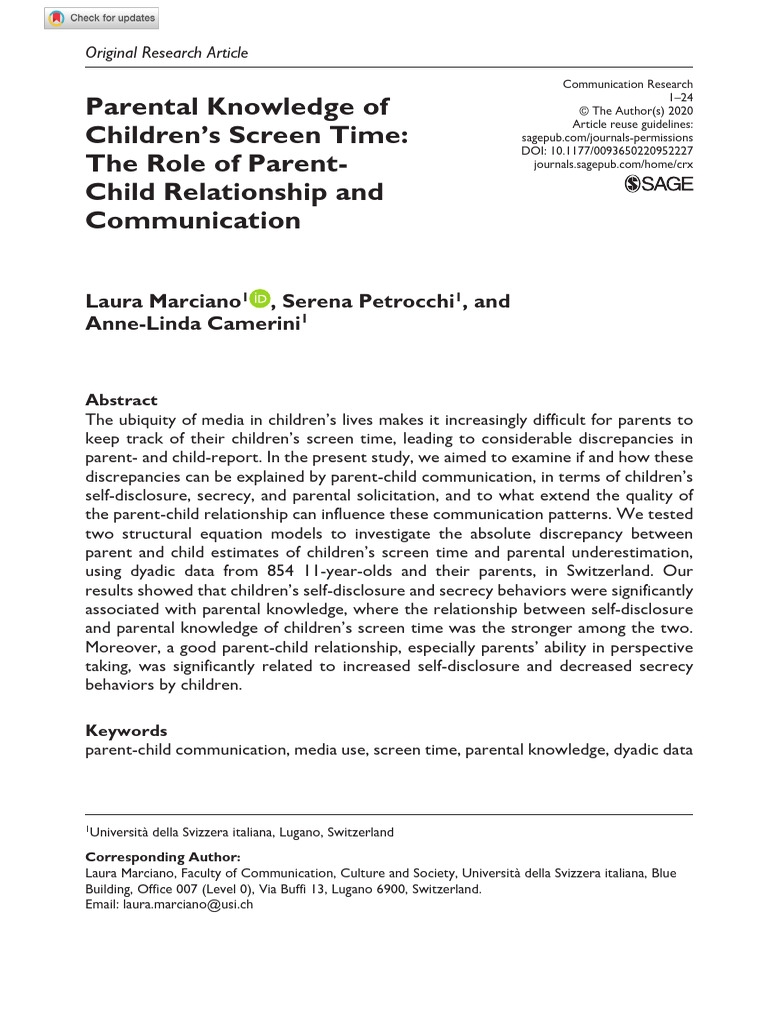Parental Knowledge of Children's Screen Time_The Role of Parent-Child ...