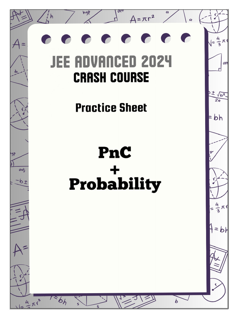 JEE Advanced PnC & Probability Questions | PDF | Mathematics