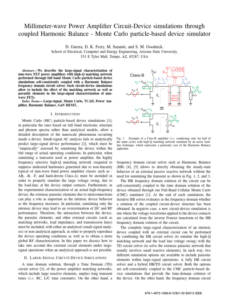 Millimeter-Wave Power Amplifier Circuit-Device Simulations Through ...