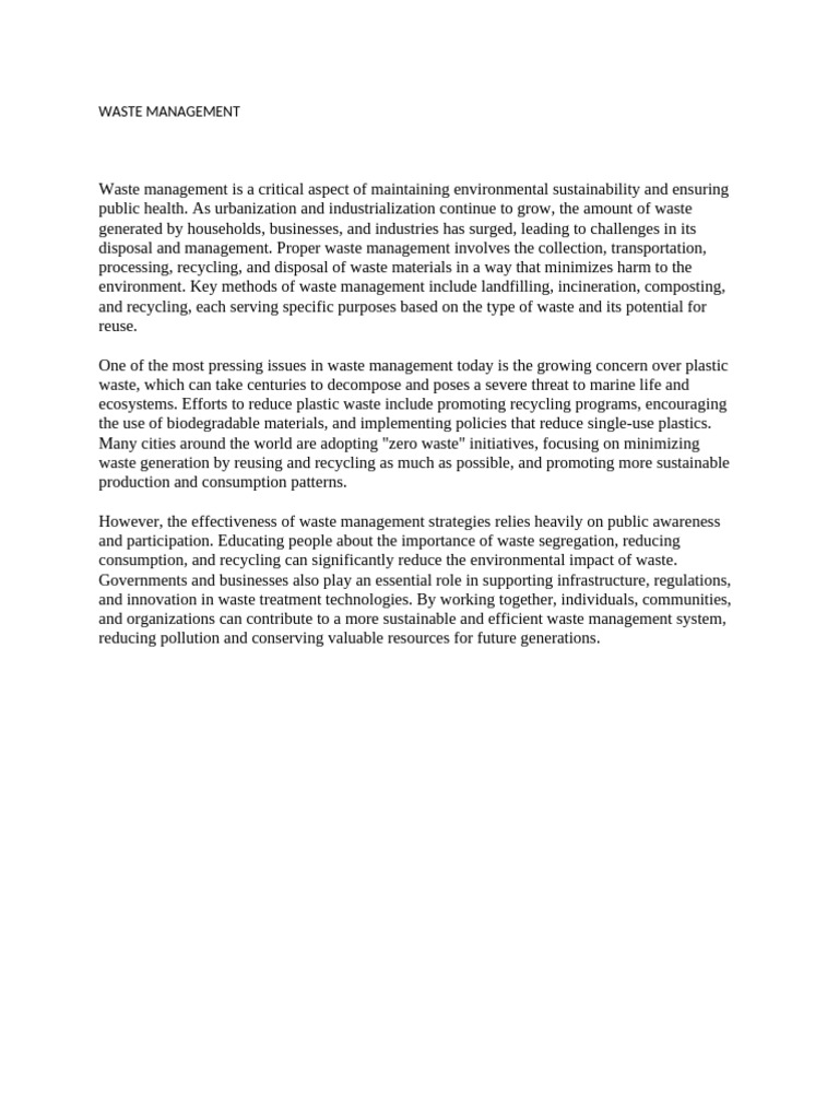 Waste Management | PDF