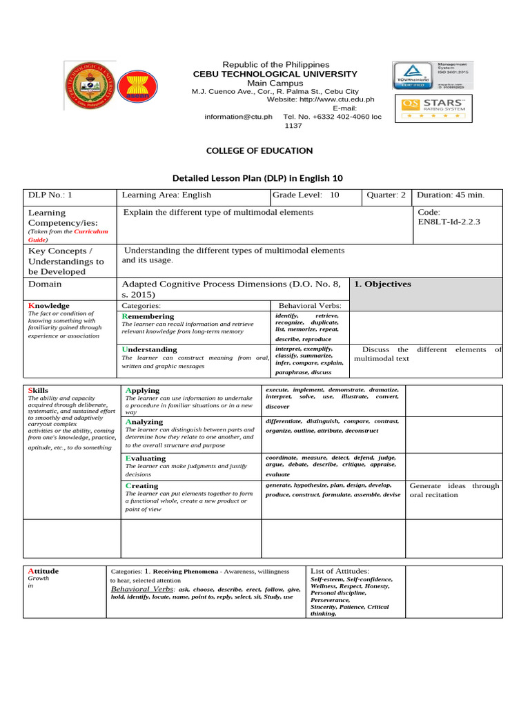 English-10-LESSON-PLAN | PDF | Learning | Educational Assessment