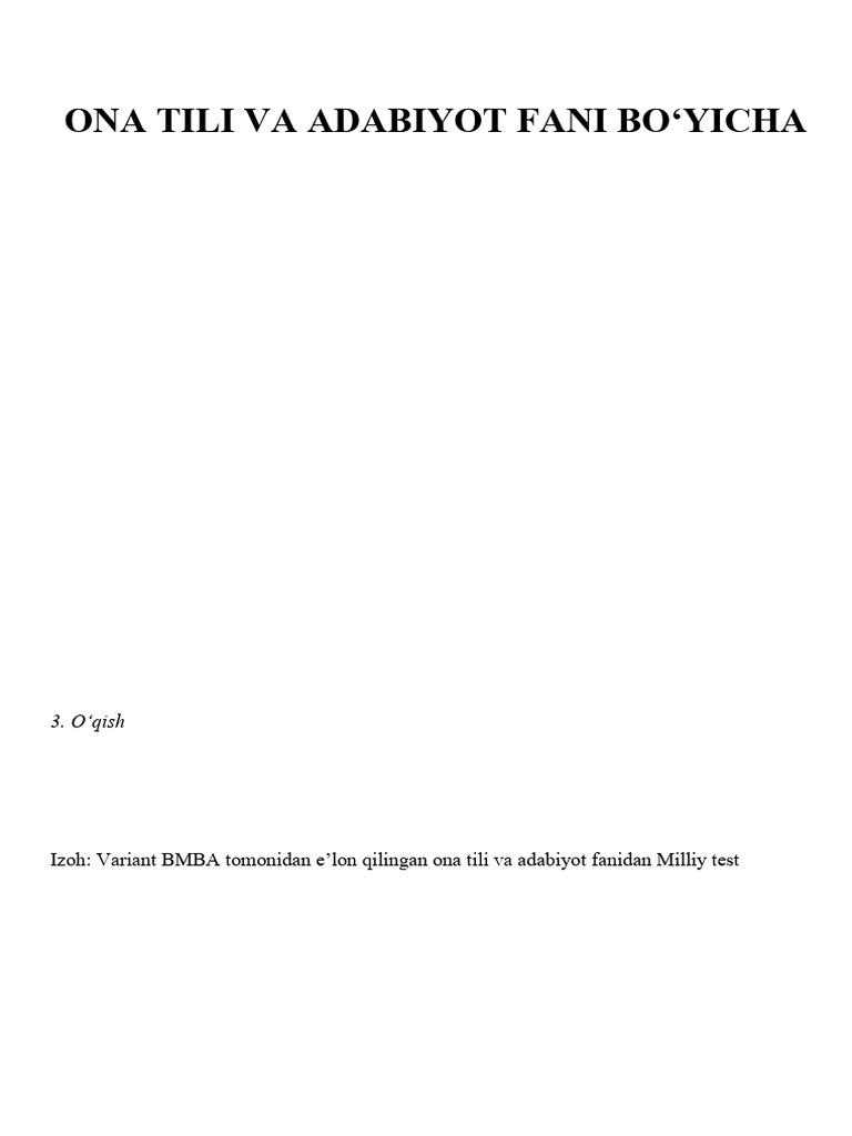 Milliy Sertifikat 8-Variant | PDF