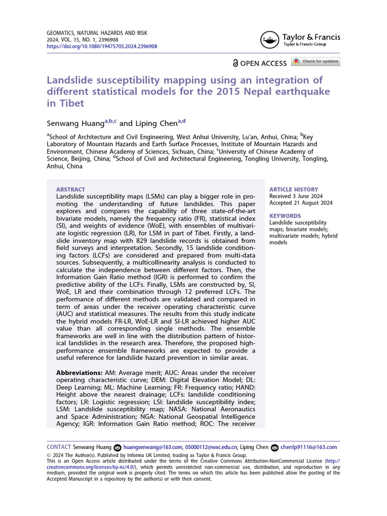 Landslide_susceptibility_mapping_using_an_integrat | PDF | Landslide | Multicollinearity