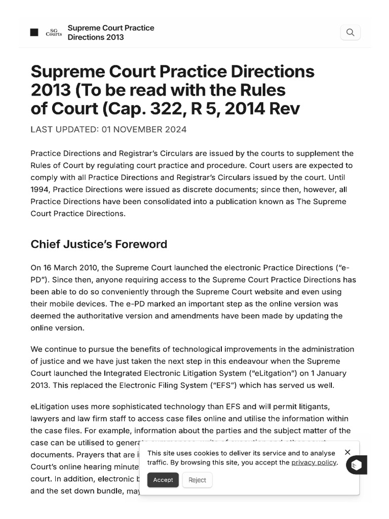 Practice Direction Supreme Court | PDF