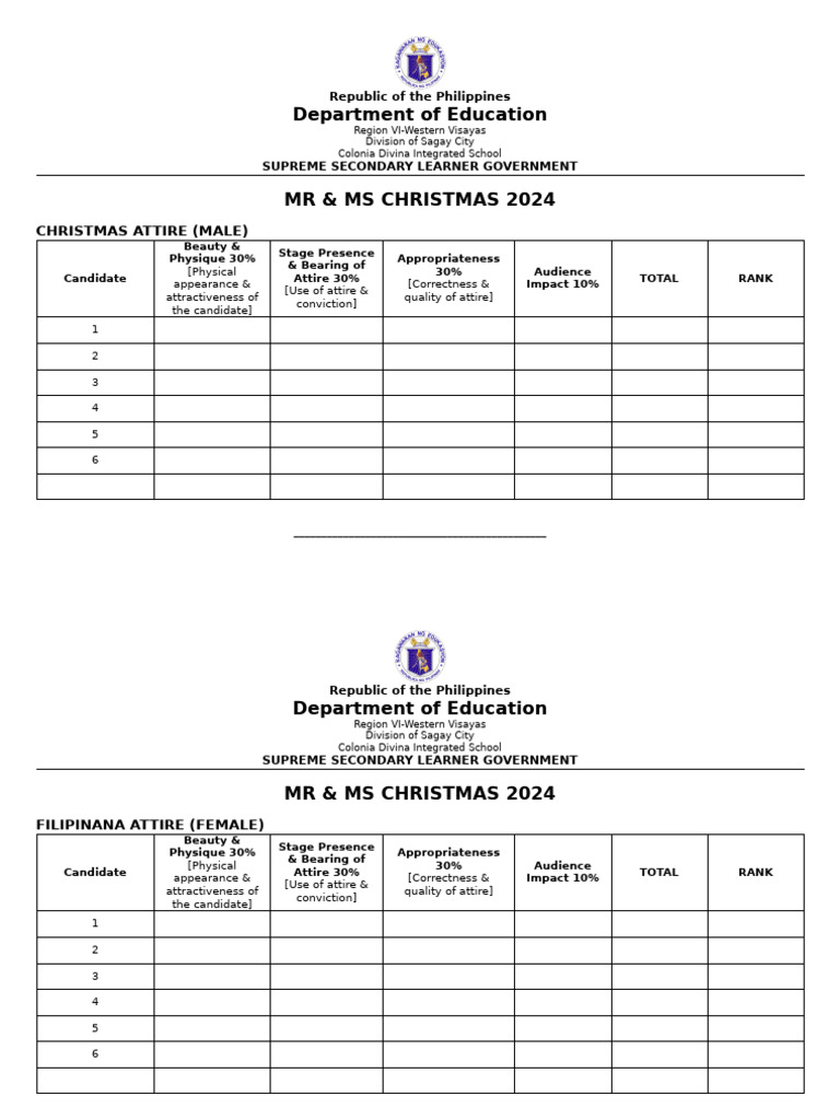 Mr & MS Christmas Criteria | PDF | Linguistics | Cognitive Science