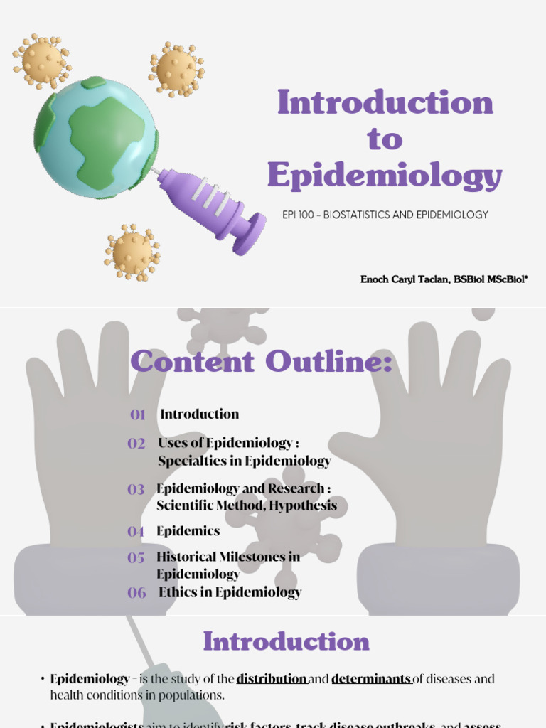 Introduction to Epidemiology | PDF | Cohort Study | Epidemiology