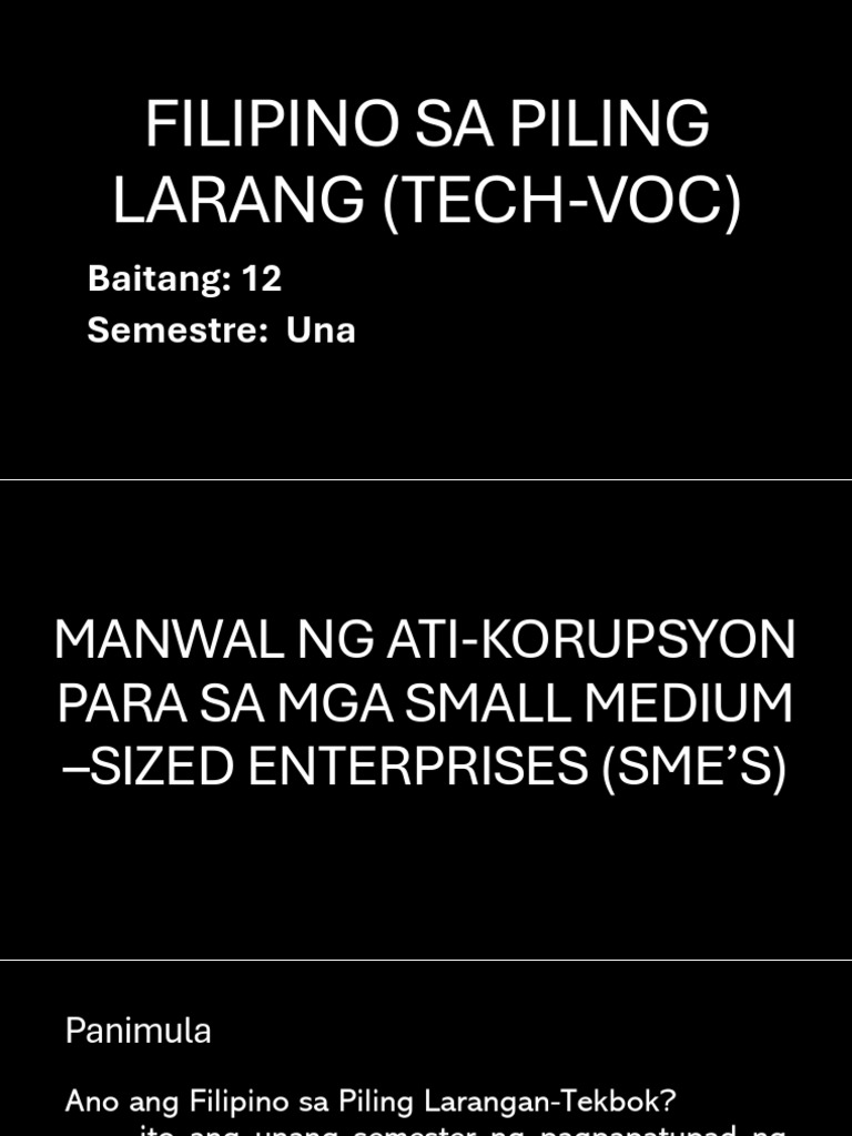 Filipino Sa Piling Larang (Tech-Voc) | PDF