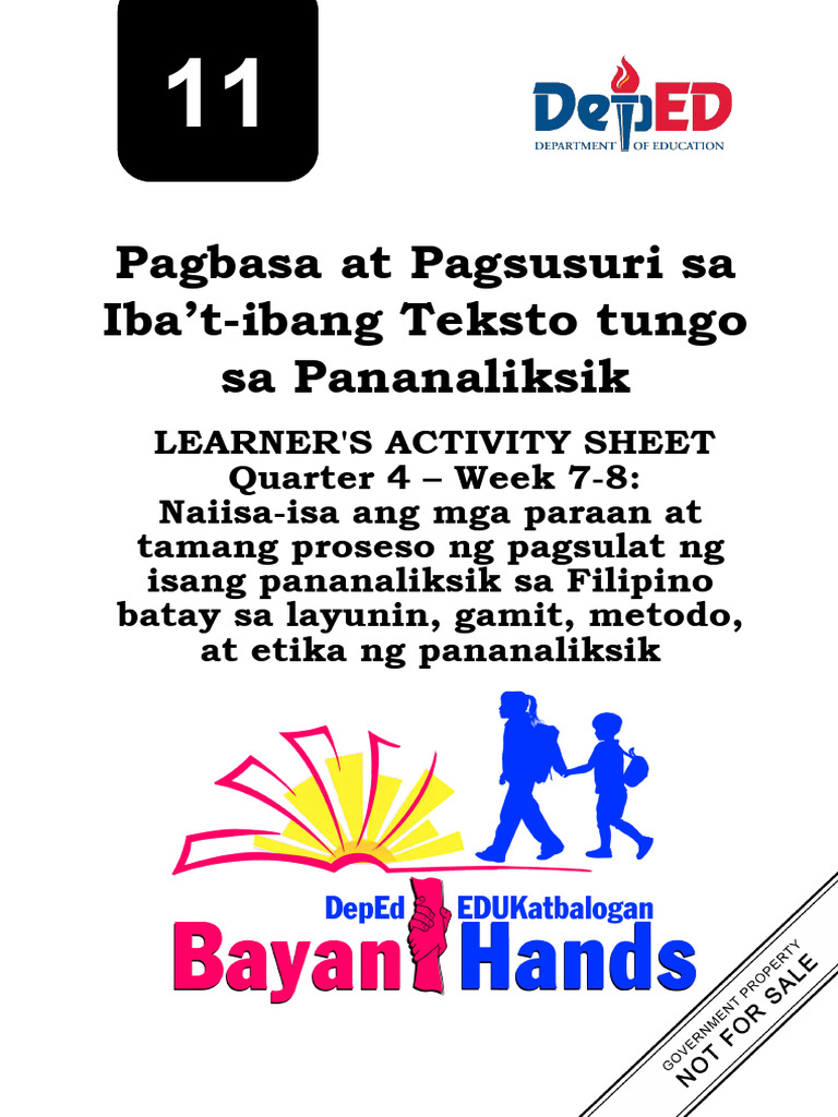 G11 Q4 LAS Week7-8 Pagbasa at Pagsusuri | PDF
