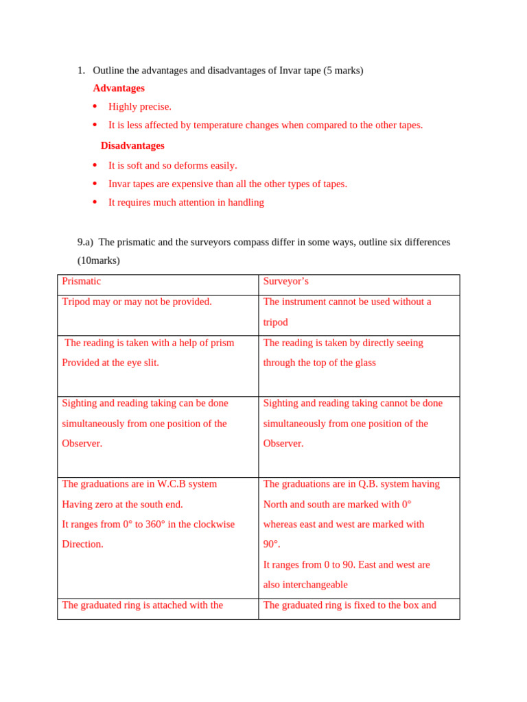 Invar Tape Pros & Compass Differences | PDF