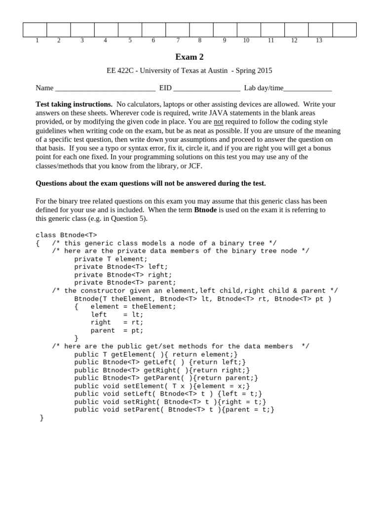 422Exam2-v3 | PDF | Algorithms And Data Structures | Computer Programming
