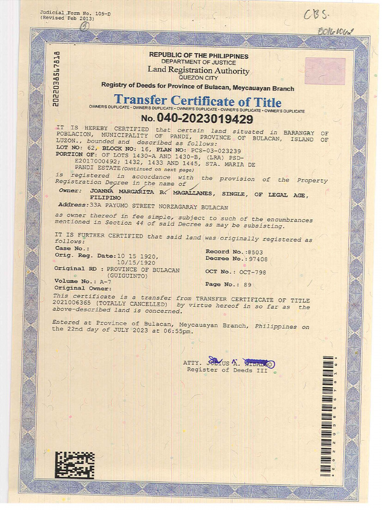 b016l062 Pandi 2 Magallanes, Joanna Margarita TCT | PDF