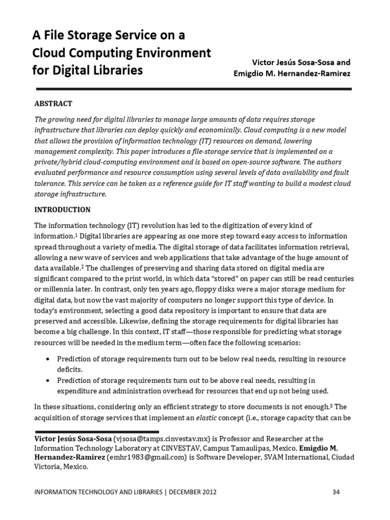 Cloud File Storage for Digital Libraries | PDF | Cloud Computing ...
