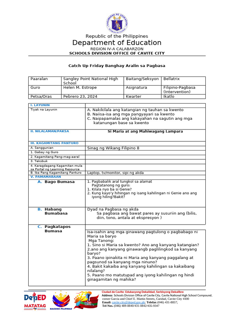 LP-CUF-ESP Q3 week4 | PDF