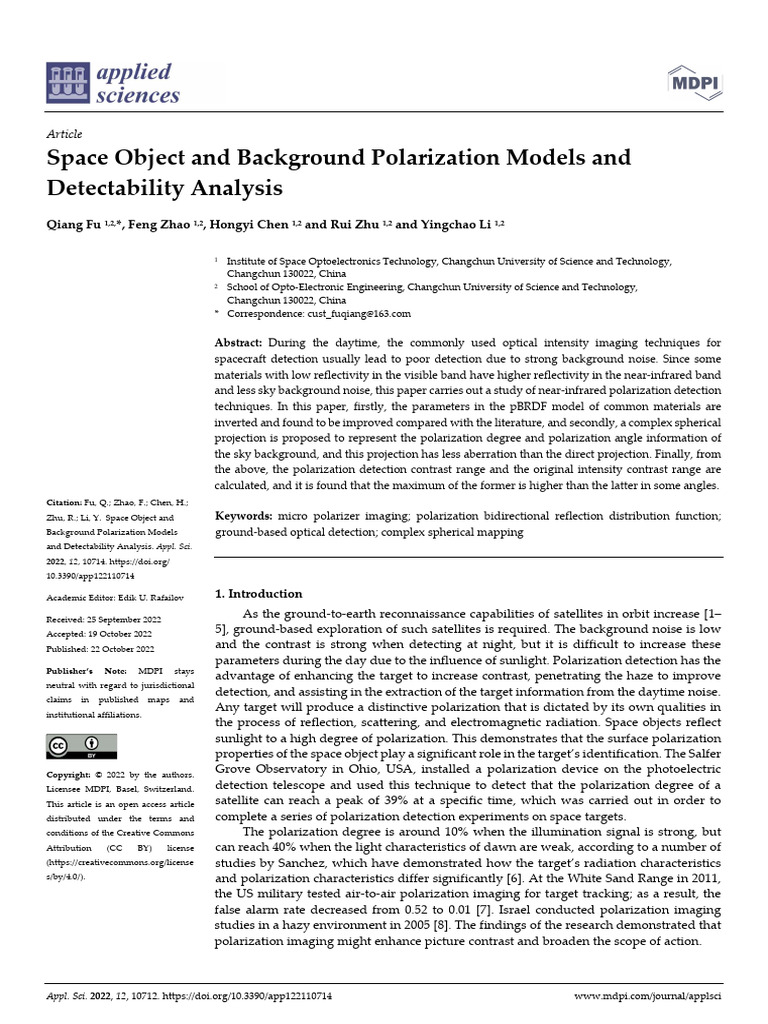 Space_Object_and_Background_Polarization_Models_an | PDF | Scattering | Polarization (Waves)