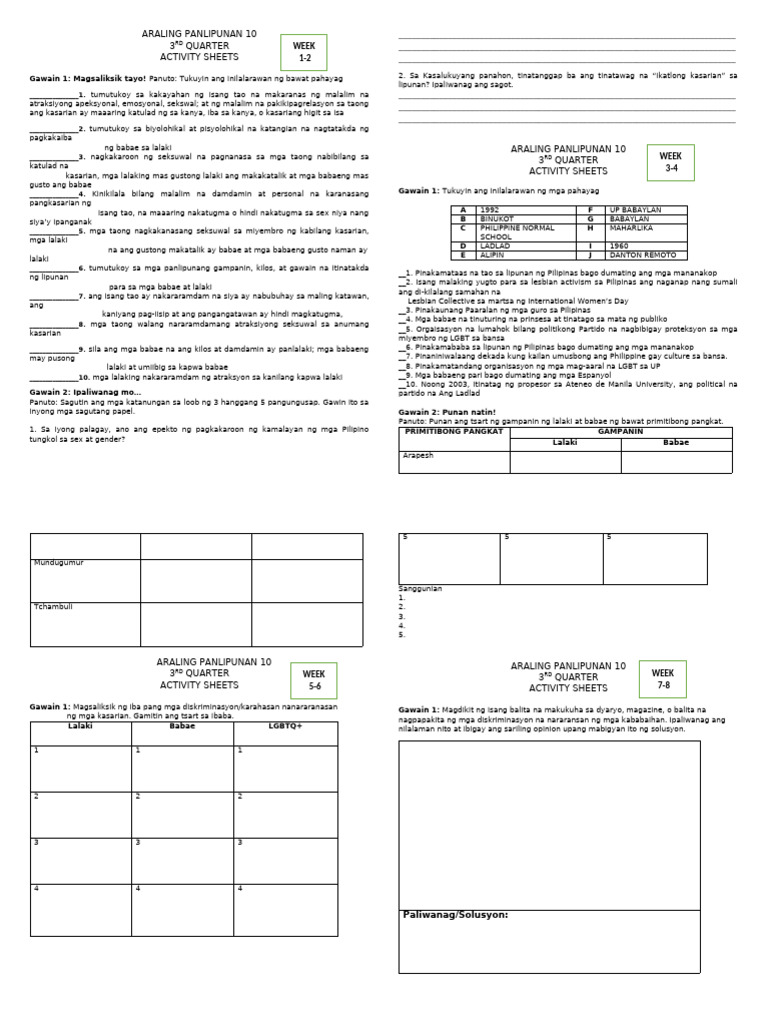 Activity Sheet (1) | PDF