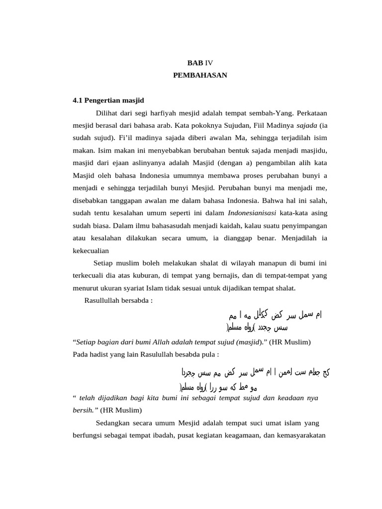 Bab Ivpembahasan Masjid-1 | PDF