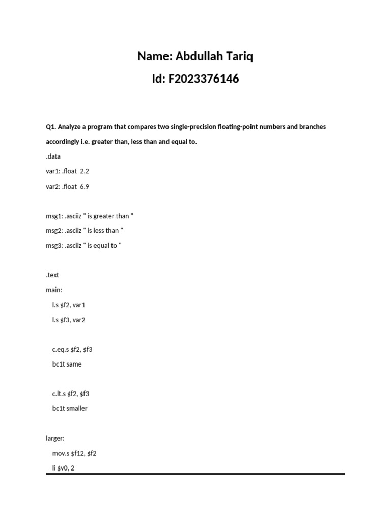 Abdullah TARIQ Coal Assignment q1-4 | PDF