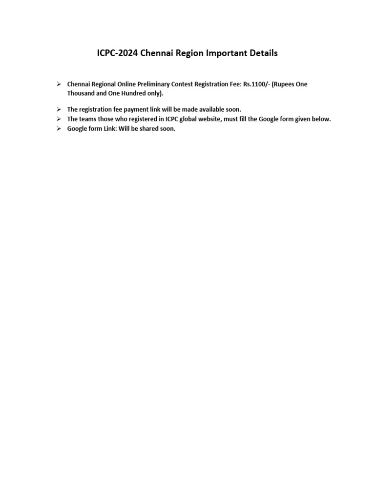 ICPC Important Instructions | PDF