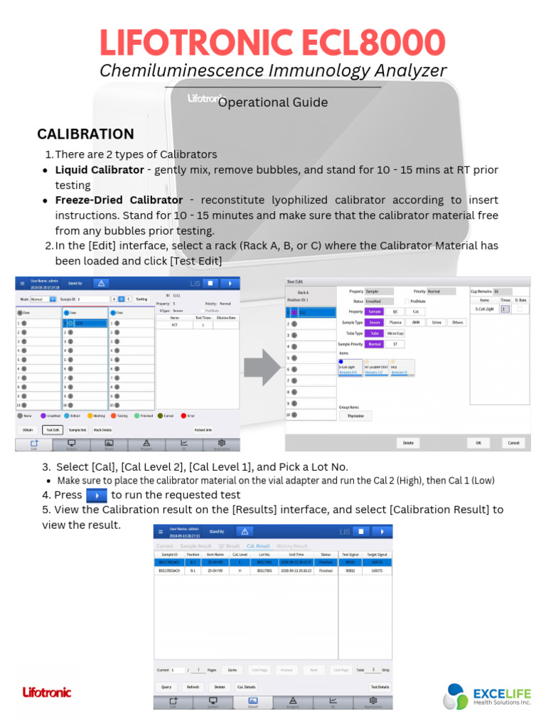 Lifotronic ECL8000 Quick Guide | PDF