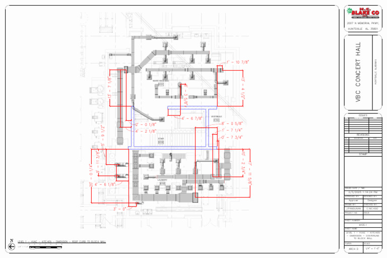 VBC Concert Hall - Hvac - Kitchen-Dimensions - JJ - 02032025 | PDF