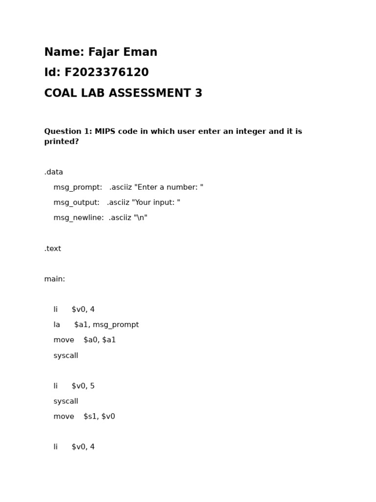 Coal Lab Task 0 | PDF