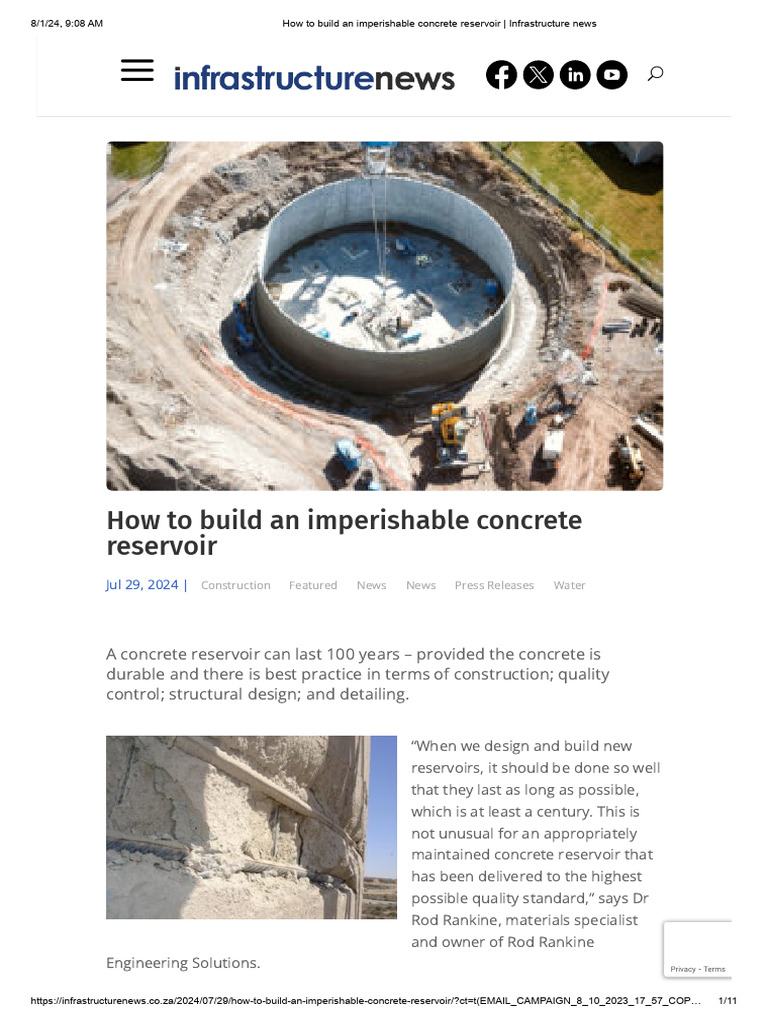 Rankine 2024 How To Build An Imperishable Concrete Reservoir ...