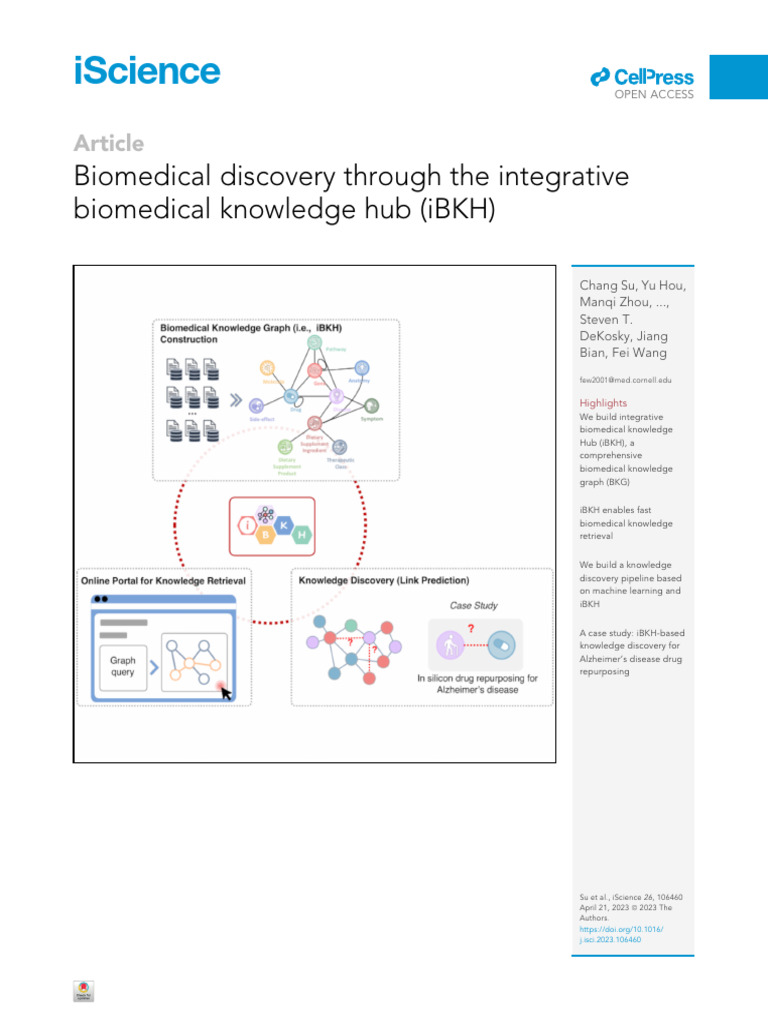 Biomedical Knowledge Hub (iBKH) | PDF | Downregulation And Upregulation | Pharmacology