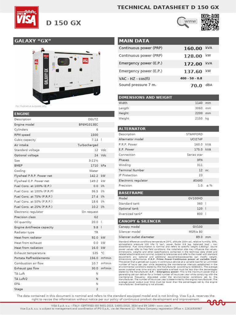 GALAXY_D 150 GX_GX_400V_50Hz_en | PDF | Engines | Mechanical Engineering