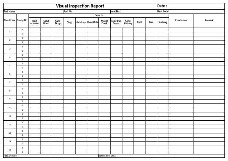 Visual Inspection Report Format | PDF