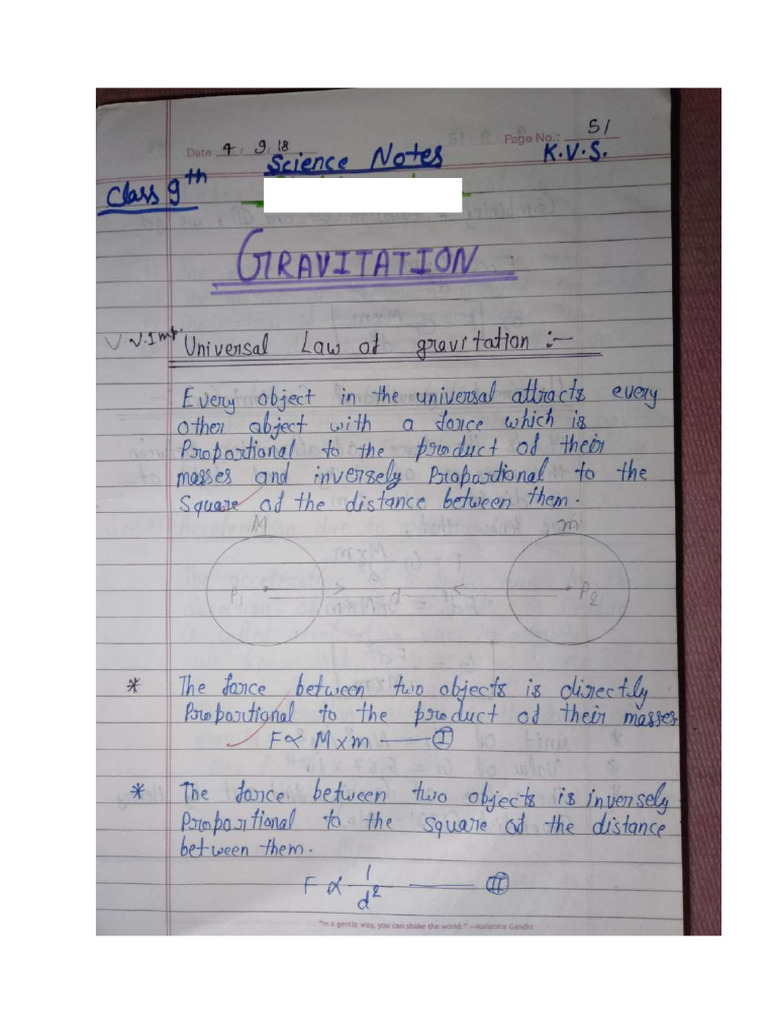 Topper Notes Gravitaton | PDF