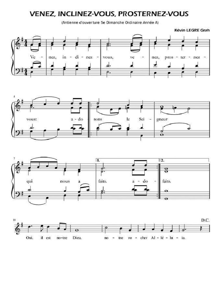 Venez Inclinez Vous, Prosternez Vous (Version 2) | PDF