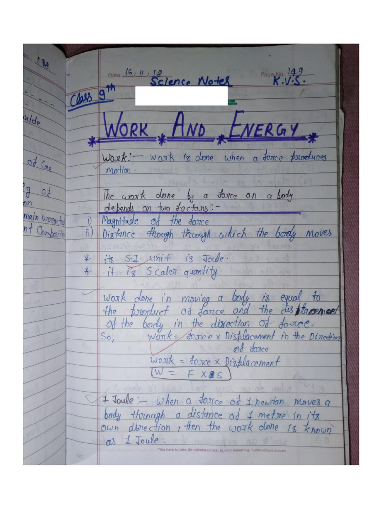 Work and Energy | PDF