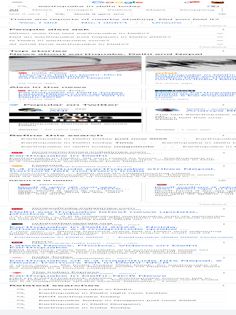 earthquake in delhi today - Google Search | PDF | Earthquakes | Seismology