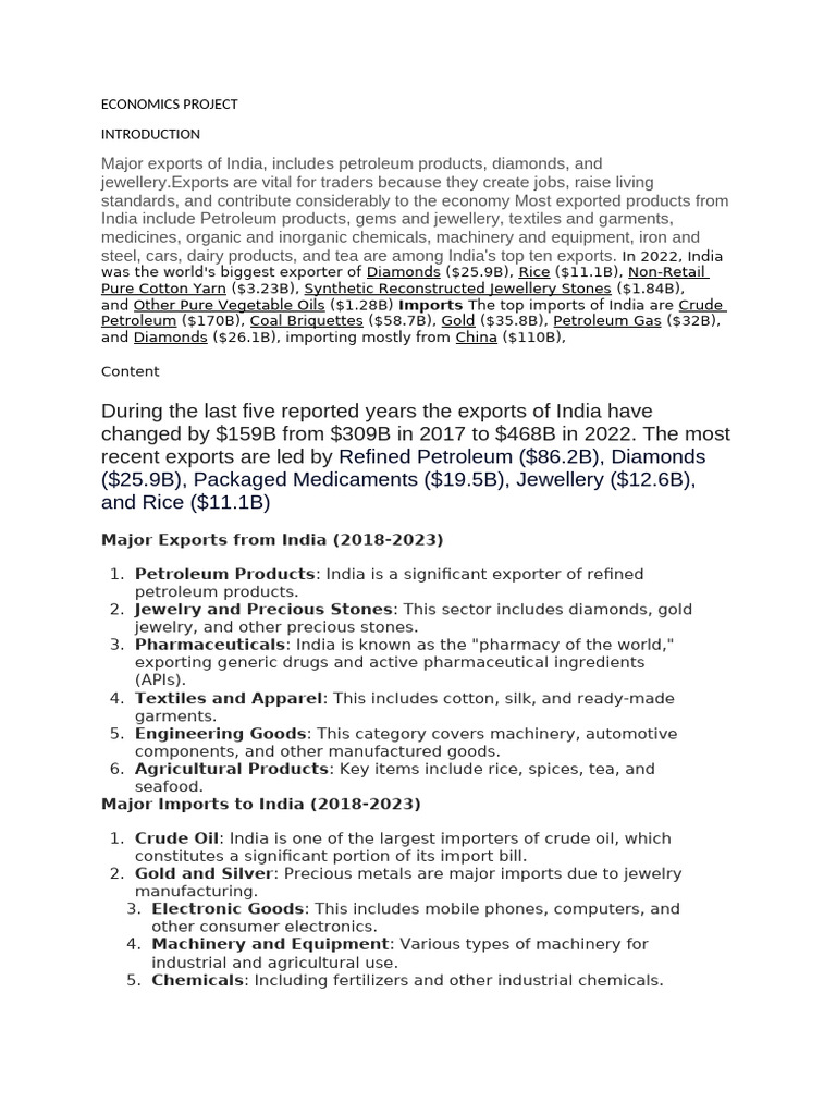 Economics Project | PDF