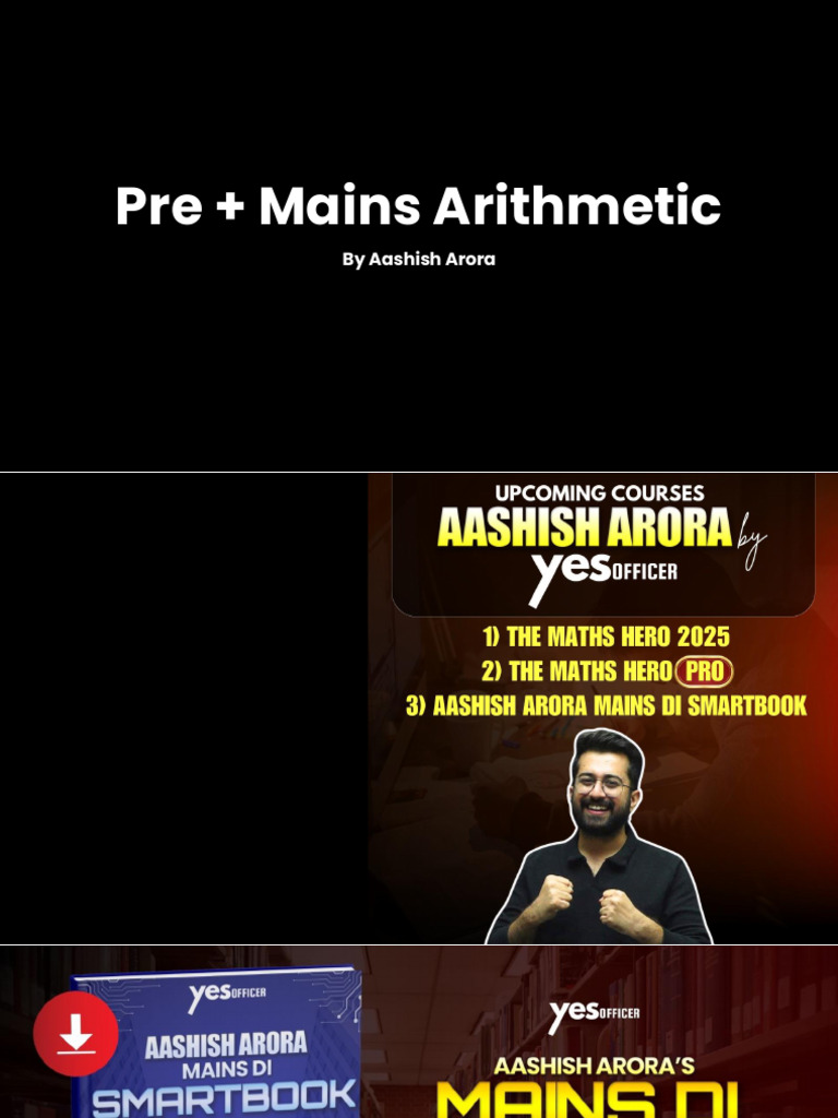 Pre Mains Together Arithmetic PDF by Aashish Arora | PDF | Interest | Prices
