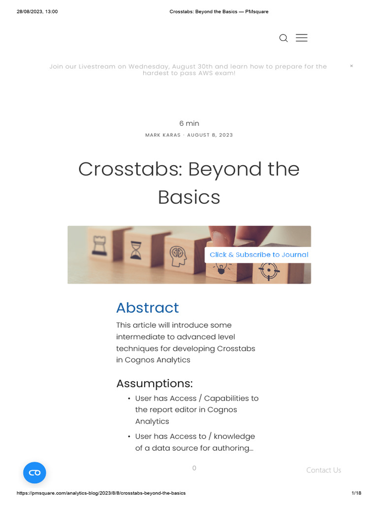 Crosstabs_ Beyond the Basics — PMsquare | PDF | Microsoft Excel | Computing